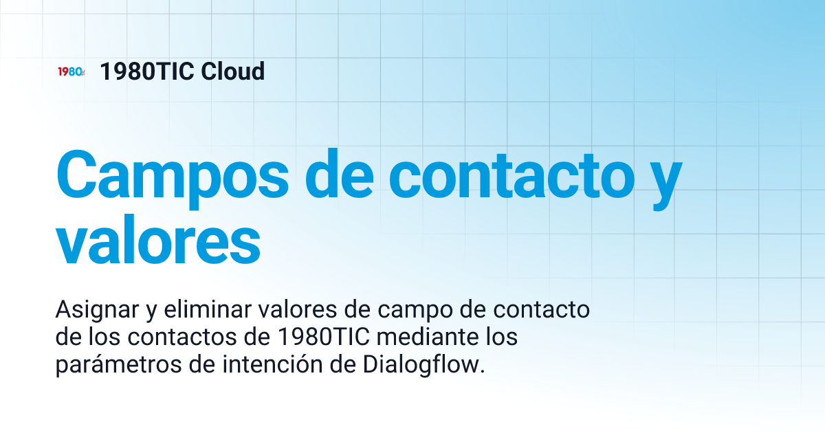 Campos de contacto y valores | 1980TIC Cloud